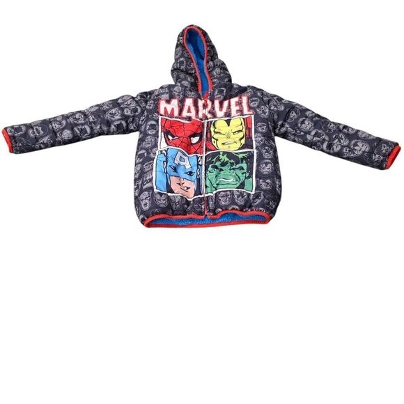 Marvel | Jackets & Coats | Marvelavengers Reversible Puffer Jacket Blue ...